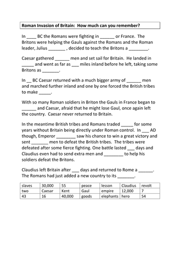 The Roman Empire in Britian | Teaching Resources