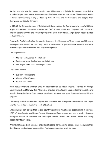 What happened to England after the Romans left? | Teaching Resources