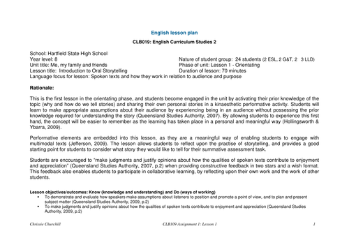 Me, My Family & Friends: Unit Outline | Teaching Resources