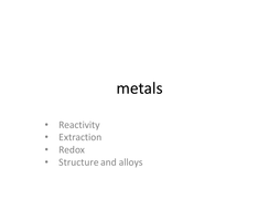 extraction of metals revision lesson | Teaching Resources
