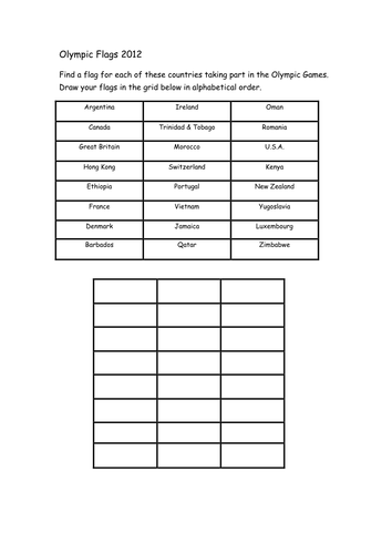 Olympic Flags 2012 | Teaching Resources