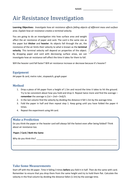 Investigating Air Resistance Worksheet | Teaching Resources