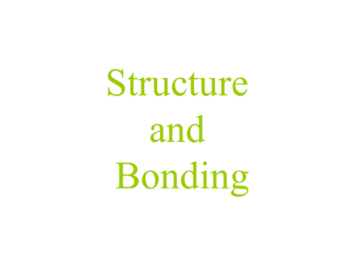 Structure and Bonding at AS | Teaching Resources