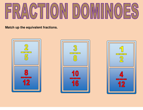 KS3 Fraction Dominoes | Teaching Resources