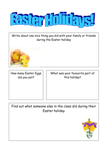Easter Holiday Worksheet by jasminebennett - UK Teaching Resources - TES