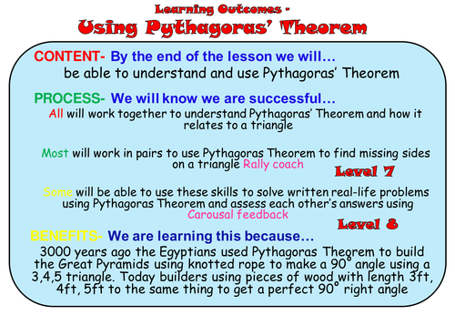 GCSE Introducing Pythagoras' Theorem Lesson | Teaching Resources GCSE Introducing Pythagoras' Theorem Lesson | Teaching Resources