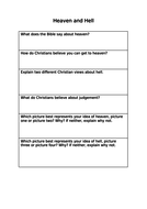Heaven and Hell Activity | Teaching Resources
