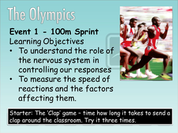 Science in the Olympics - Lesson 1: 100m sprint | Teaching Resources