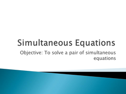 Simultaneous Equations Powerpoint | Teaching Resources