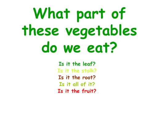 What part of the plant do we eat? | Teaching Resources