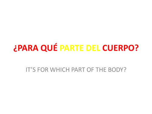 parts of the body & injury in Spanish | Teaching Resources