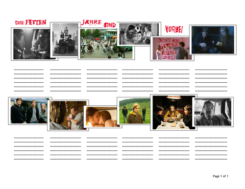 MATERIALIEN Die Fetten Jahre sind Vorbei | Teaching Resources