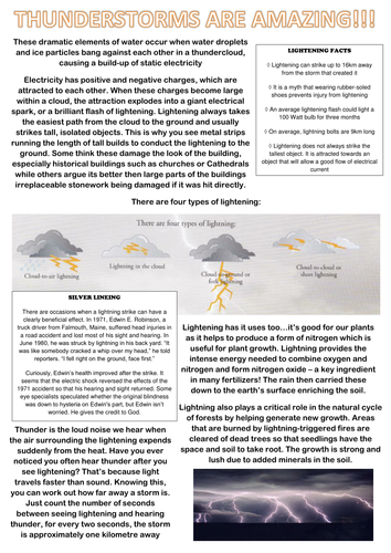 Extreme Effects Of Thunderstorms | Teaching Resources