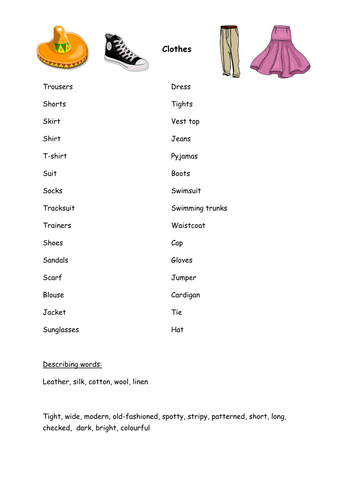 Clothes | Teaching Resources