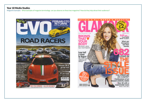 Magazine Front Cover Examples | Teaching Resources