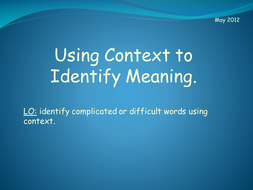 Identifying Meaning (Context) | Teaching Resources