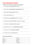 Year 8 German Grammar Practice Sheet | Teaching Resources