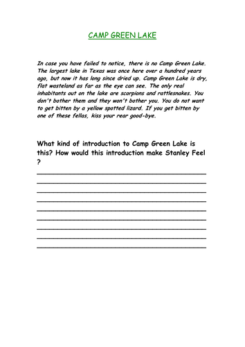 camp green lake 2 | Teaching Resources