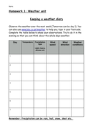 weather diary | Teaching Resources