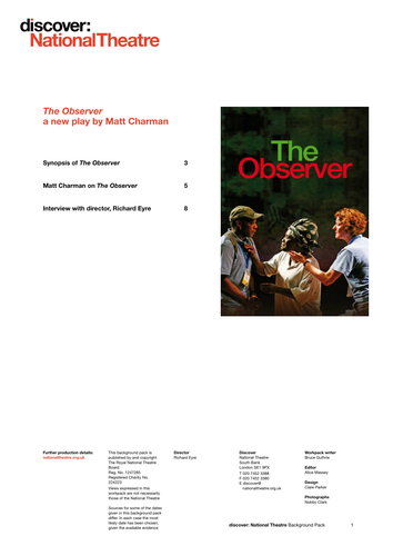 The Observer - Resource Pack | Teaching Resources