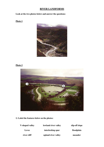 River Landform worksheet | Teaching Resources