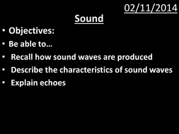 AQA GCSE Physics P1 sound PPT | Teaching Resources