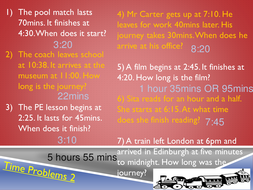 Time Problems KS3 Starters | Teaching Resources