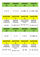 TREASURE HUNT - QUADRATICS | Teaching Resources