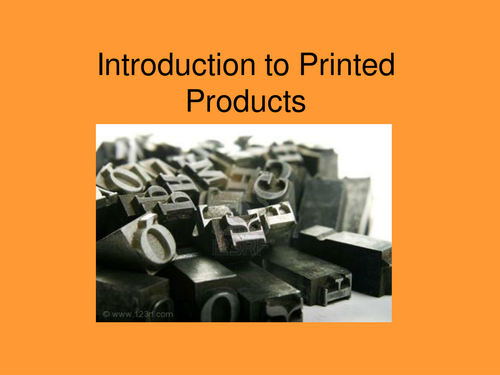 Print Production | Teaching Resources