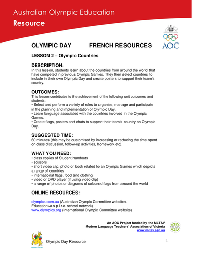 French Olympics lessons | Teaching Resources