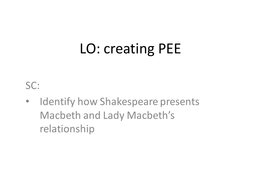 Macbeth: Point Evidence Explanation (PEE) Lesson | Teaching Resources