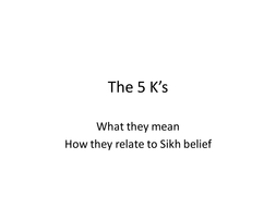 The 5 Ks | Teaching Resources