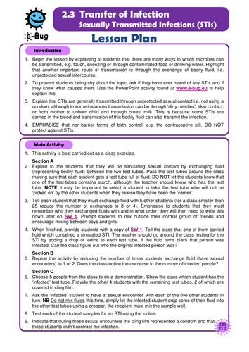 Secondary - Sexual Transmission: Teacher Sheets | Teaching Resources