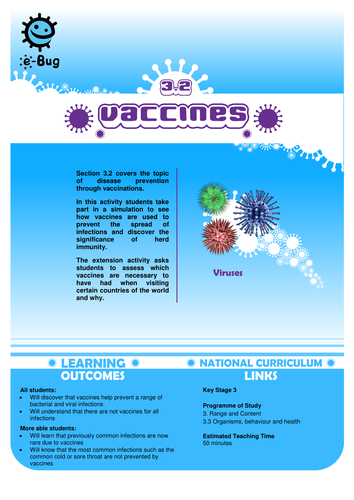 Secondary - Vaccinations: Teacher Sheets | Teaching Resources
