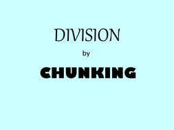Chunking division | Teaching Resources