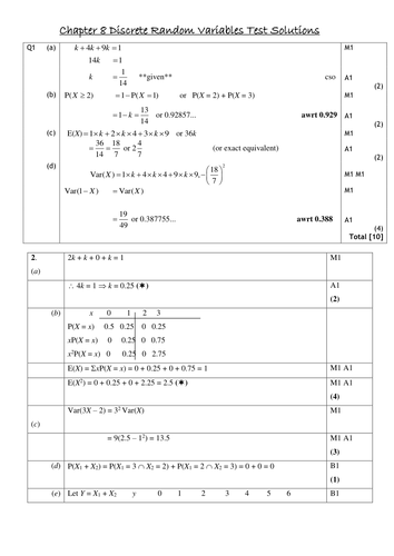S1 - Chapter Tests with Solutions | Teaching Resources