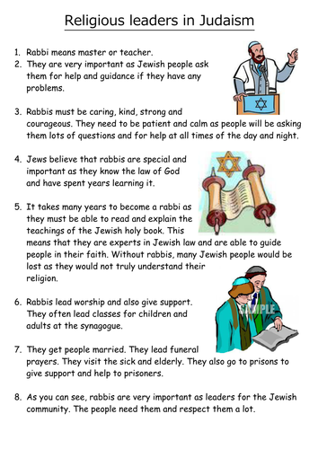Importance & relevance of religious leaders-Rabbis | Teaching Resources