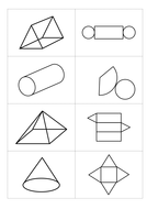 Nets of 3D shapes sort card activity | Teaching Resources