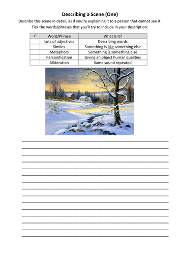 Describing scenes with imagery | Teaching Resources