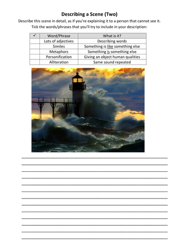 Describing scenes with imagery | Teaching Resources