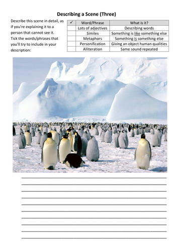 Describing scenes with imagery | Teaching Resources