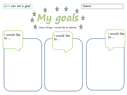 My goals worksheet | Teaching Resources