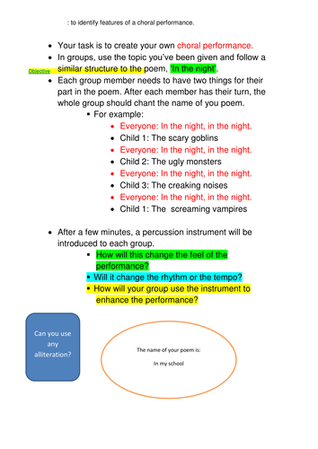 Choral performance | Teaching Resources