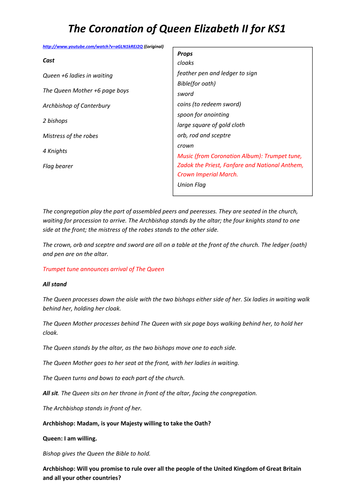 KS1 Coronation of Queen Elizabeth | Teaching Resources