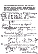 PUNCTUATION MARKS AS CARTOON CHARACTERS | Teaching Resources