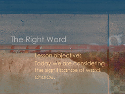 The Right Word | Teaching Resources