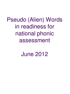 Pseudo words (alien) words - Resources - TES