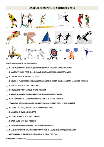the Olympic games - les Jeux Olympiques | Teaching Resources