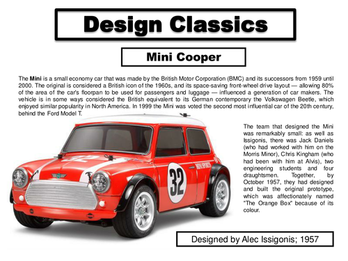 Design Classics powerpoint presentation | Teaching Resources