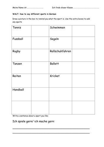 Sports in German | Teaching Resources